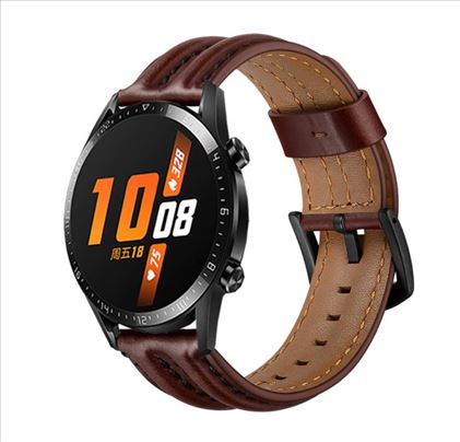 Kozni deblji kais tamno braon 22mm Huawei watch 46