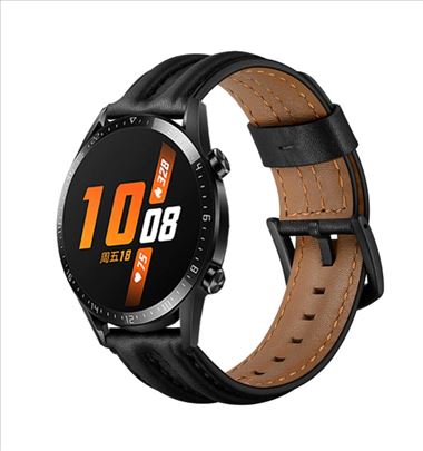 Kozna deblja crna narukvica 22mm Samsung watch 46