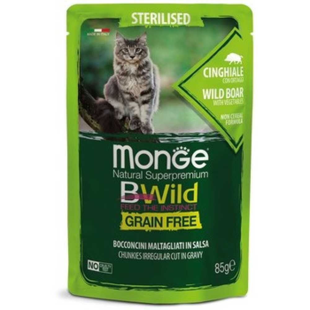 Monge BWild sos za mačke Sterilised - divlji vepar i povrće 28x85g