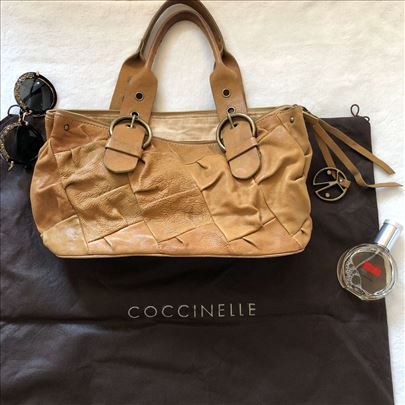 Coccinelle original kozna krem torba