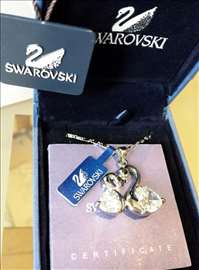 Swarovski ogrlica labud srce, novo!