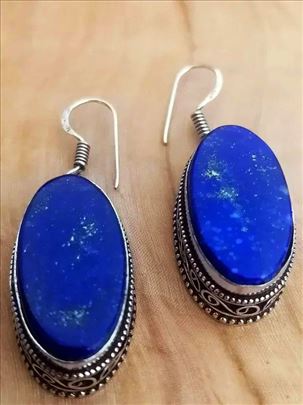 Minđuše Srebro 925 prirodan Lapis Lazuli