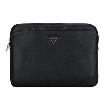 GUESS GRAINED TRIANGLE LOGO LAPTOP SLEEVE - 14" - BLACK