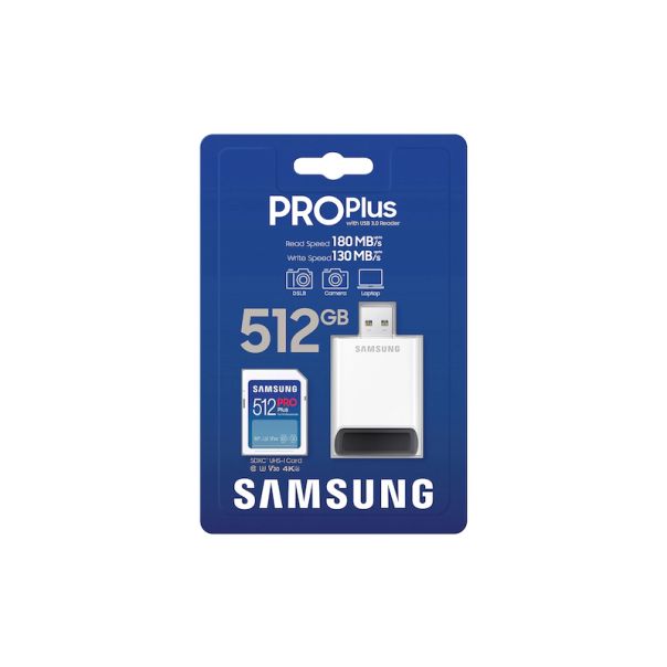 SAMSUNG Memorijska kartica PRO Plus Full Size SDXC 512GB U3 + adapter