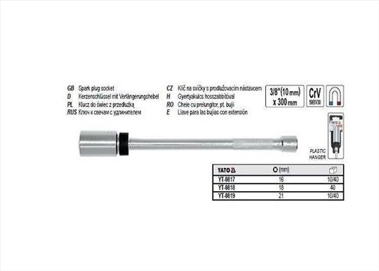 Kljuc za svecice sa magnetom 21 mm x 300 mm