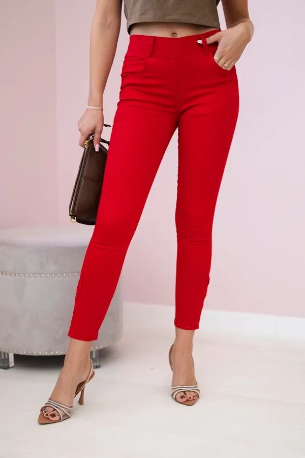 MARKA NIEZDEFINIOWANA COLORFUL JEANS WITH BOW RED