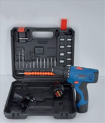 Bosch šrafilica/bušilica 12v + set alata + 2 bater