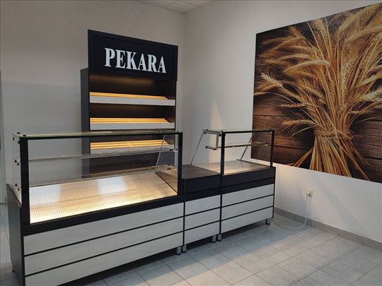 Novo, tolple vitrine komplet za pekare, od 3 metra