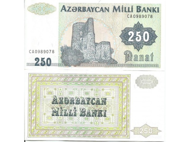 Azerbejdžan AZERBAIJAN 250 manat 1993. UNC