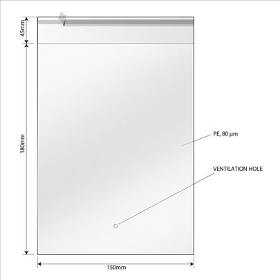 15 x 18 Kesa za pakovanje sa samolepljivom trakom