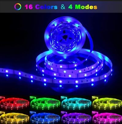 LED RGB Traka 5m ili 10m trake + daljinski i app