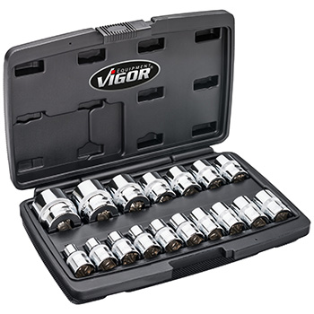 Vigor set dvanaestougaonih gedora 1/2" 8-32mm 17 kom V7512/17