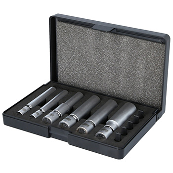 KS Tools set specijalnih nasadnih ključeva s zglobom za svećice i grejače 1/4" + 3/8" 11-delni 500.7325