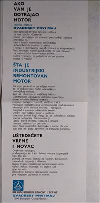 Uputstvo o remontovanim motorima 21,maj ,2 str.