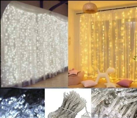 Novogodišnja LED Zavesa 2x1.2m ,3x3m ,2x2m-8 rezim