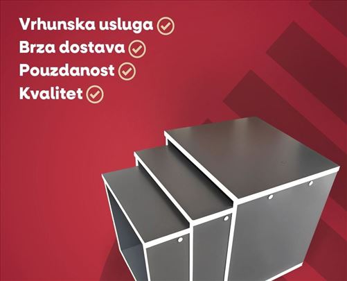 Set 3 klub stočića - siva aluminijum