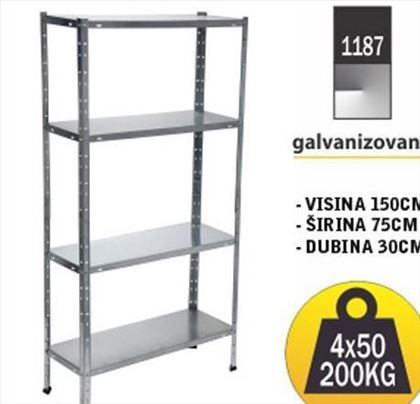 Metalne police: Polica 150x75x30 4x50kg Galva