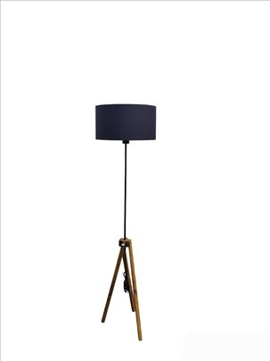 Podna lampa RUSTIK 04 crna/drvo 1xE27