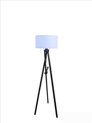 Podna lampa Rustik 03 bela/crna 1xE27