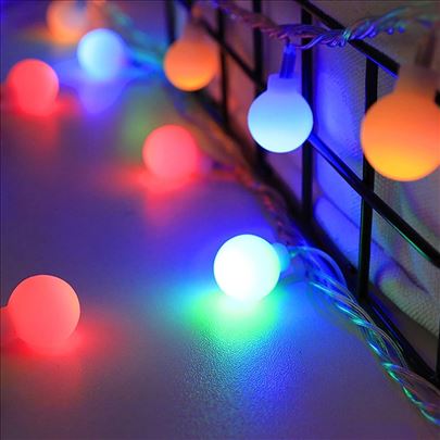 USB LED RGB ukrasne lampice bluetooth + daljinski