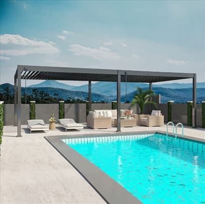 Bioklimatska pergola Antares 4 x 8 x 2,55m, ručna