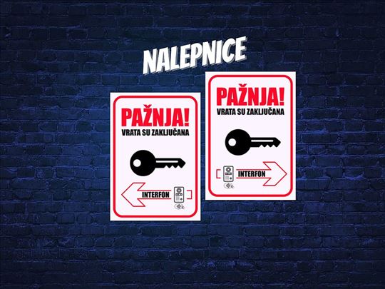 Nalepnice zaključana vrata, interfon