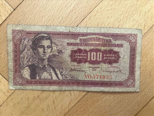 100 dinara 1955