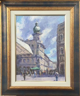 Slavko Medunić - Sarajevo(Ferhadija) 40x50 ulje na