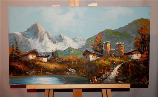 Prelepo ulje na platnu iz Italije, 80 x 45 cm