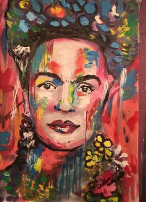 Slika: Frida ,popart, 30x40 acril