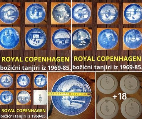 ROYAL COPENHAGEN, 16 božićnih tanjira iz 1969-85.