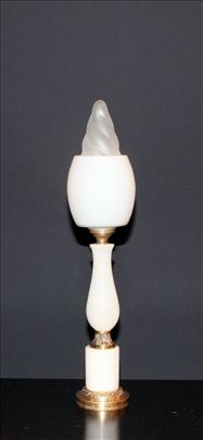 Stara stona lampa, alabaster i mesing, fasung B22.