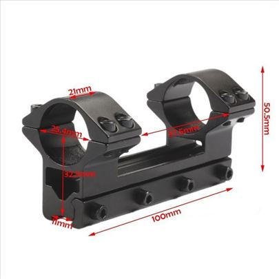 Nosač optike jednodelni za šinu 11mm