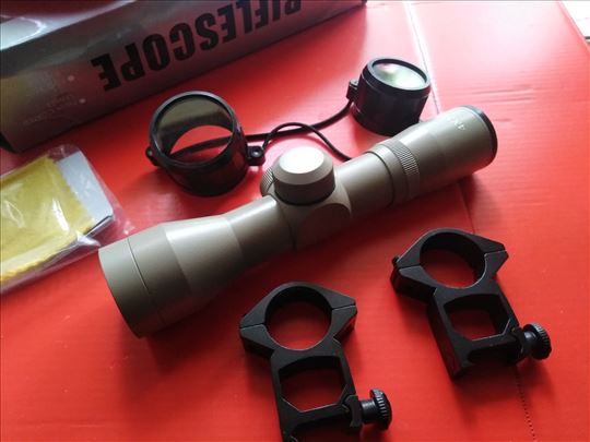 RIFLESCOPE optika 4x30 sa nosačima