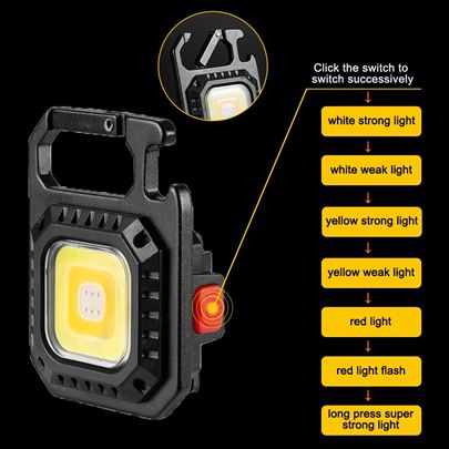 Mini COB led lampa Keychain sa postoljem