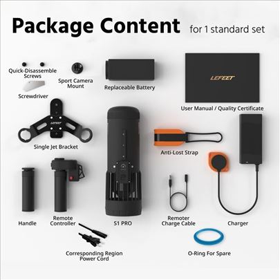 Lefeet S1 Pro Single Jet Compact Underwater kit