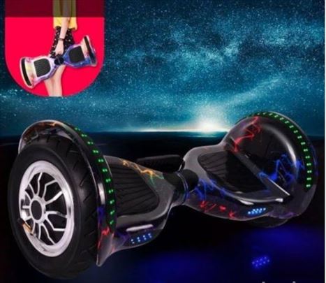 Hoverboard sa ruckom- elektricni skuter 10′ crni s