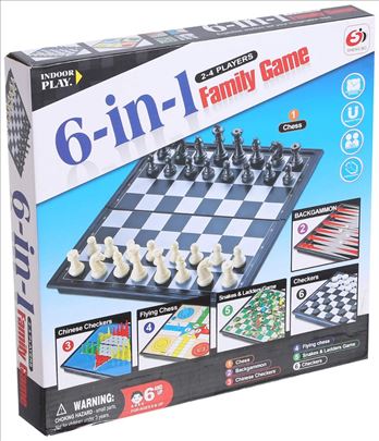 Set Sah 6 u 1 Familijarne Igre 6 in 1 Family Game