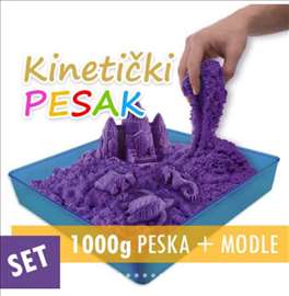 Kinetički pesak 1000g 6 modli koferče