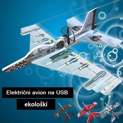 Svetleći električni avion koji leti