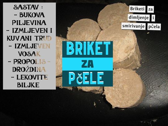 Briket za smirivanje pčela - dimljenje pčela -trud