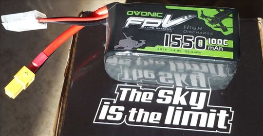 LiPo Baterije OVONIC 4S 100C 1550mAh 14.8V FPV