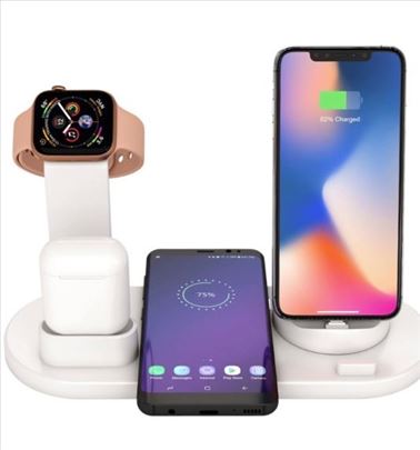 Bezicni punjac 4u1 za Apple Watch, Airpods i 2x iP