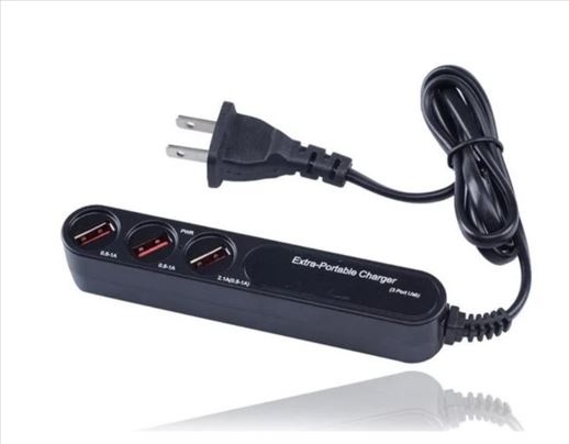 Charger Punjač sa 3 USB ulaza 3X akcija - Novo