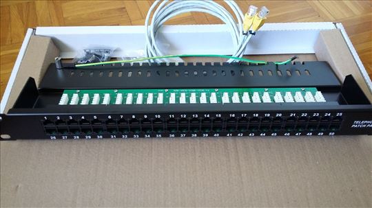 Patch panel 19"/1U sa 50 RJ-45 kat. 3, telefonski