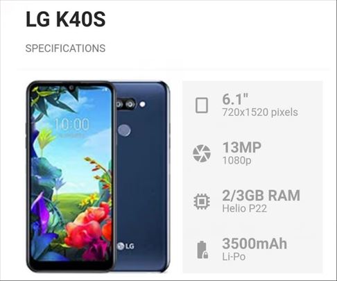 LG K40s