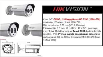 HDTVI turbo kamera Hikvision DS-2CE16C2T-IT3