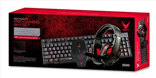 Gaming set VARR 4u1mis,slusalice,podloga,tastatura