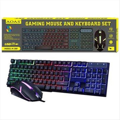 Gejmerska Tastatura i Mis Crna i Bela novo Gaming