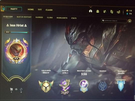 League of Legends akaunt 513lvl Gold4 Eune186skina